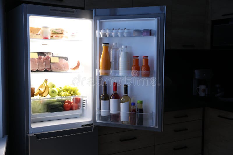 Open Refrigerator At Night
