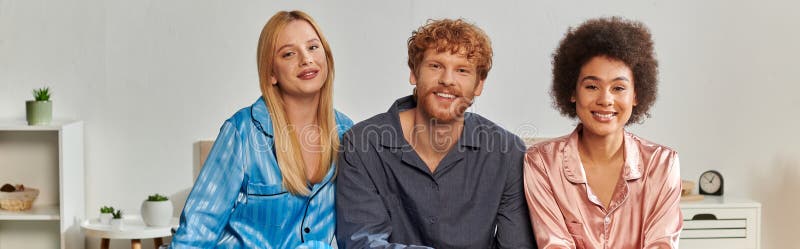 Open Relationship, Polygamy, Understanding, Three Adults Stock Photo ...