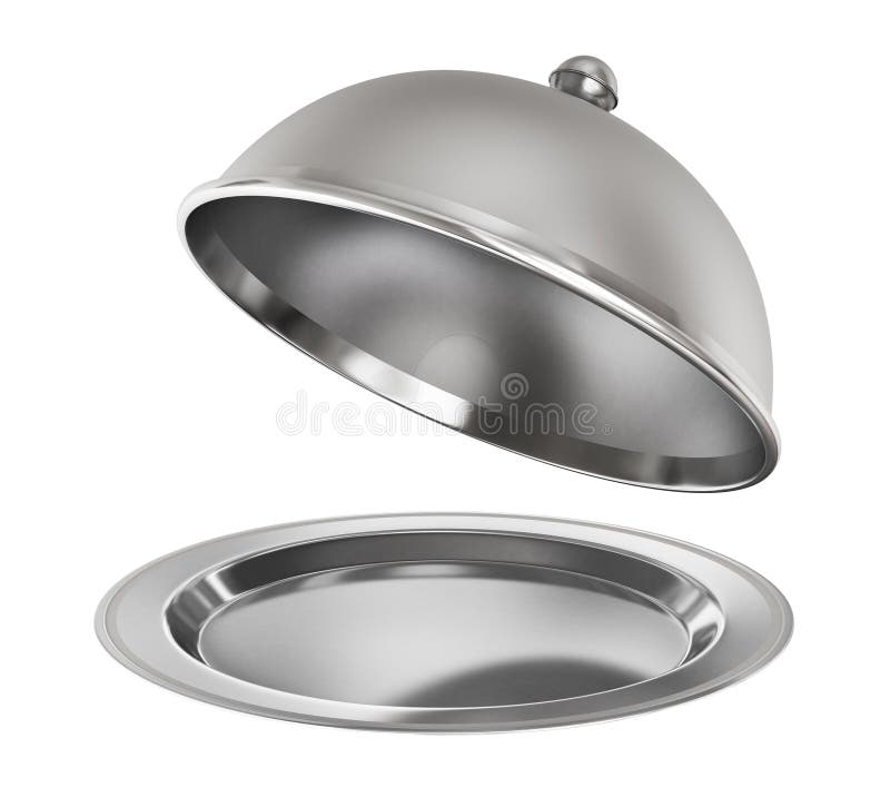 Restaurant Cloche with Open Lid Stock Illustration - Illustration of ...