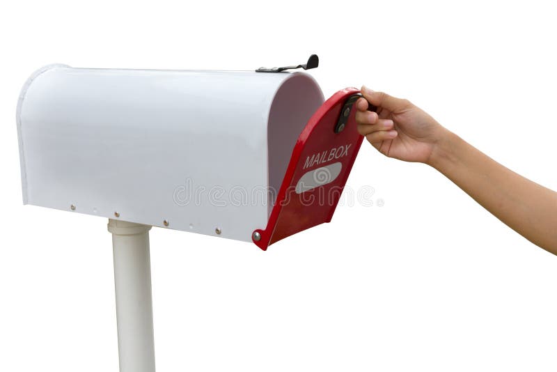 Open retro white mailbox stock photo. Image of concept - 34357614