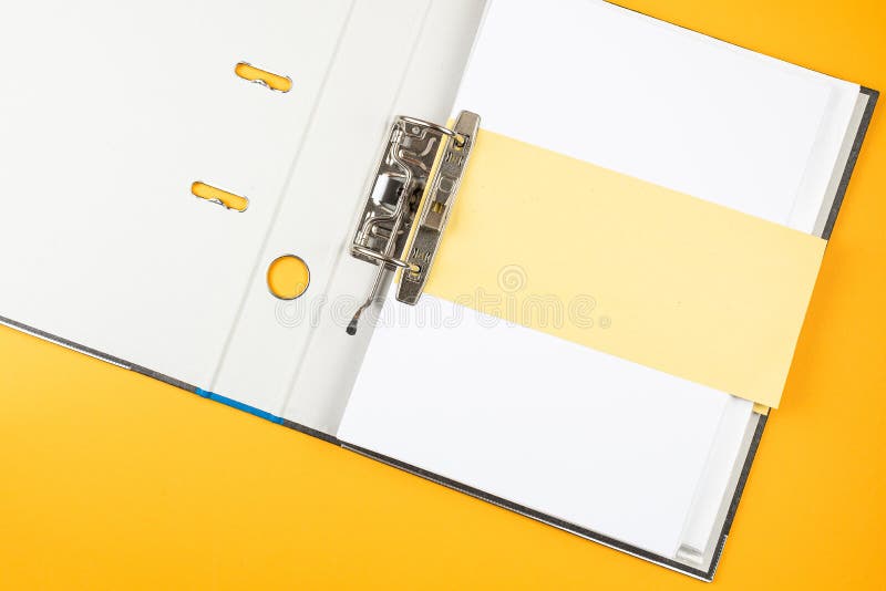 Open Ring Binder, File Folder on Orange Background Stock Image - Image ...