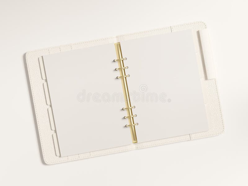 Open Ring Bound A5 Leather Planner Mockup Stock Illustration ...