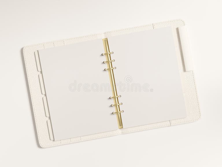 Open Ring Bound A5 Leather Planner Mockup Stock Illustration ...