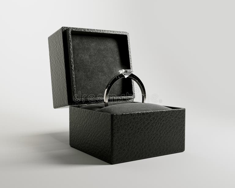 Open Ring Box Isolated stock illustration. Illustration of render ...