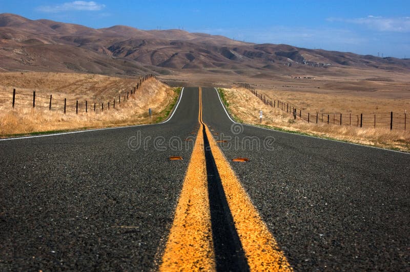 Open Road stock image. Image of travel, fence, highway - 18110679