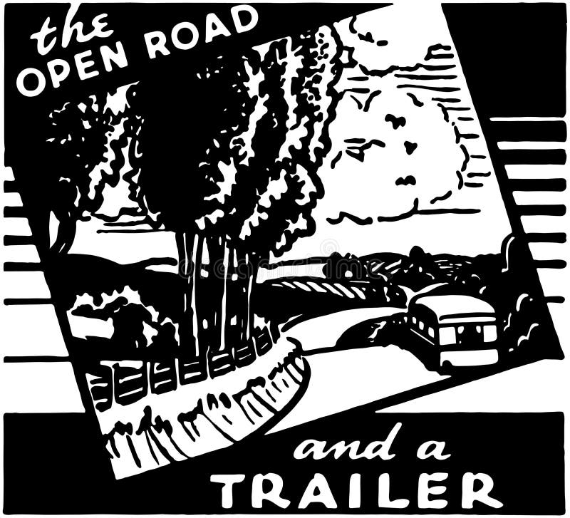 The Open Road stock vector. Illustration of hills, 1950s - 42095051