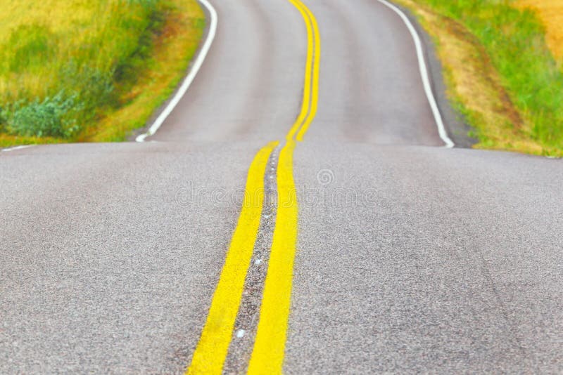 Asphalted Road With A Dividing Strip Stock Photo - Image of transport ...