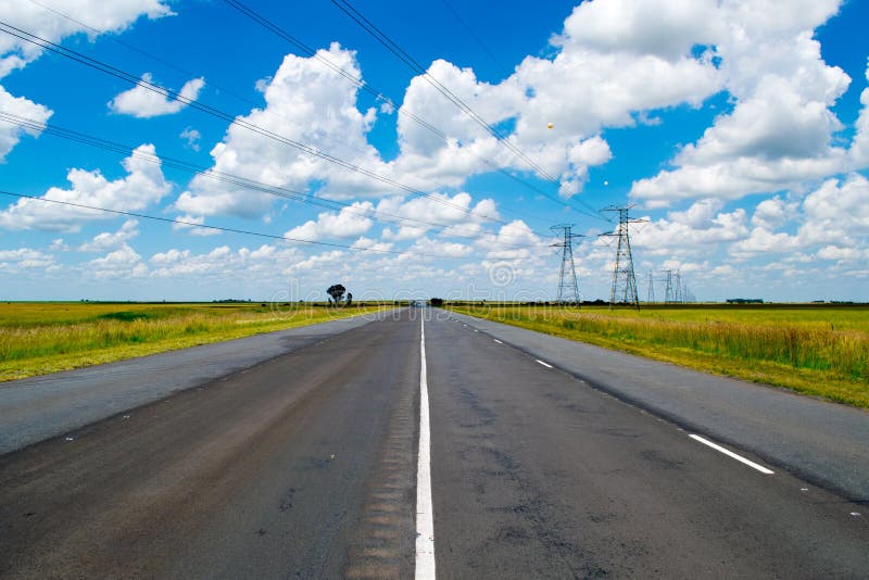 Open Road Beneath a Brilliant Blue African Sky Stock Photo - Image of ...