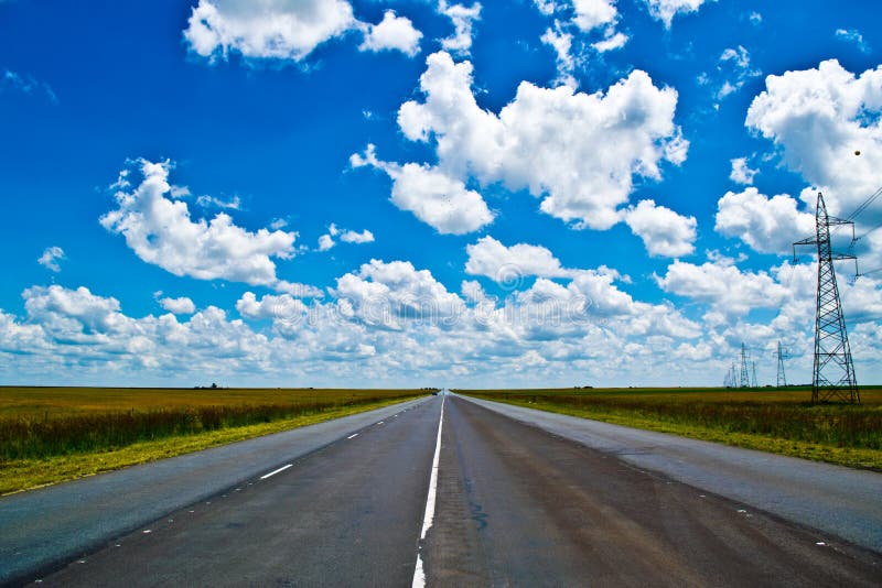 Open Road Beneath a Brilliant Blue African Sky Stock Photo - Image of ...