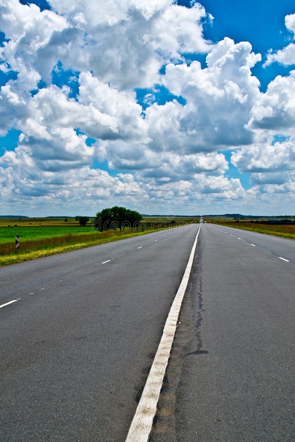 Open Road Beneath a Brilliant Blue African Sky Stock Image - Image of ...