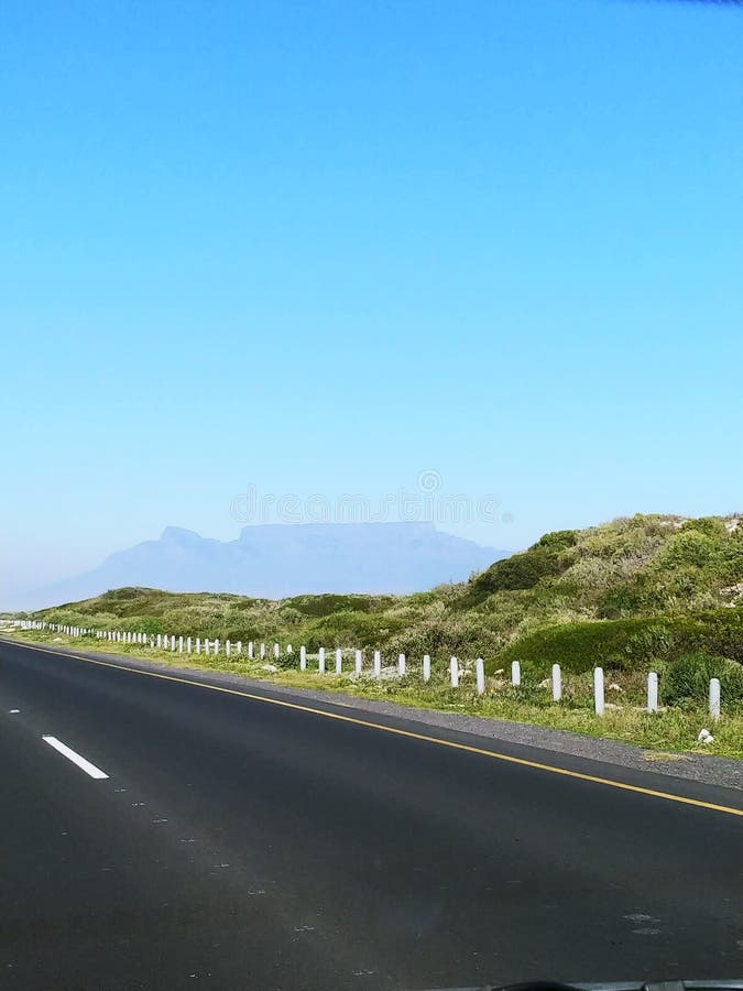 Open Road, Cape Town, Table Mountain Backdrop Stock Photo - Image of ...