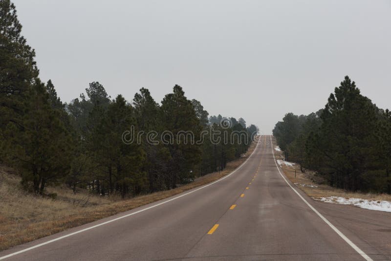 Open Road into the Clouds in Eastern Colorado Stock Image - Image of ...
