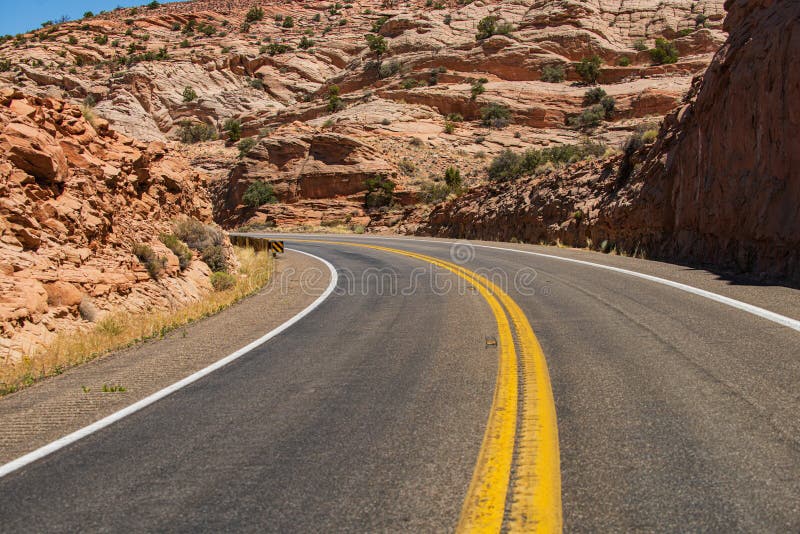 Open Road through the Field, Highland Road. Stock Image - Image of ...