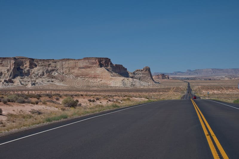 Open Road through the Desert Landscape Stock Photo - Image of asphalt ...