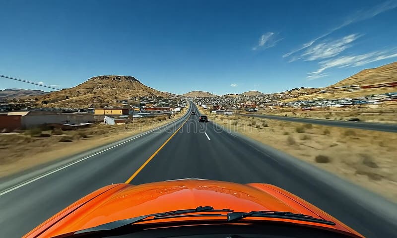 Open Road Stretching through a Desert Landscape Stock Video - Video of ...