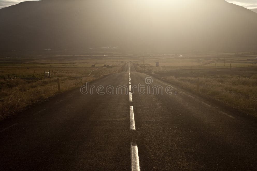 Open road at sunset stock image. Image of road, grass - 22144859