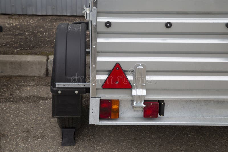 Open Road Trailer. Shop Selling Car Trailers Stock Photo - Image of ...