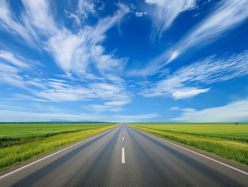 Open Road Under Blue Sky stock image. Image of travel - 319260259