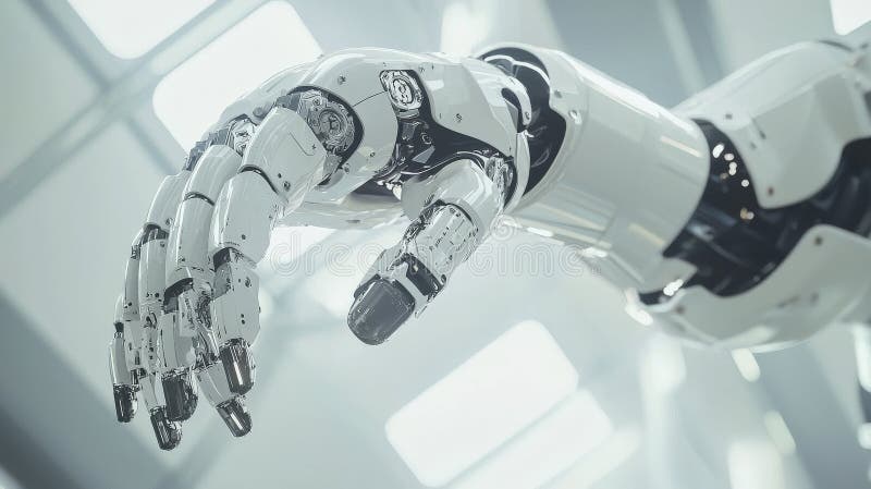 Open Robotic Hand Conveys Futuristic Technological Prowess Stock ...