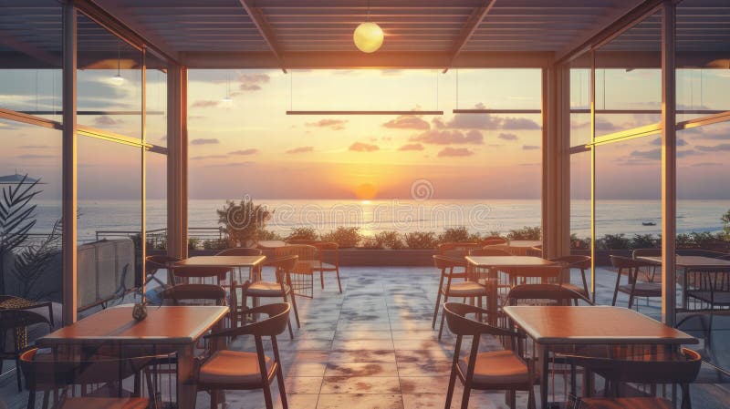 Open Rooftop Cafe with Modern Minimalistic Design and Cozy Atmosphere ...