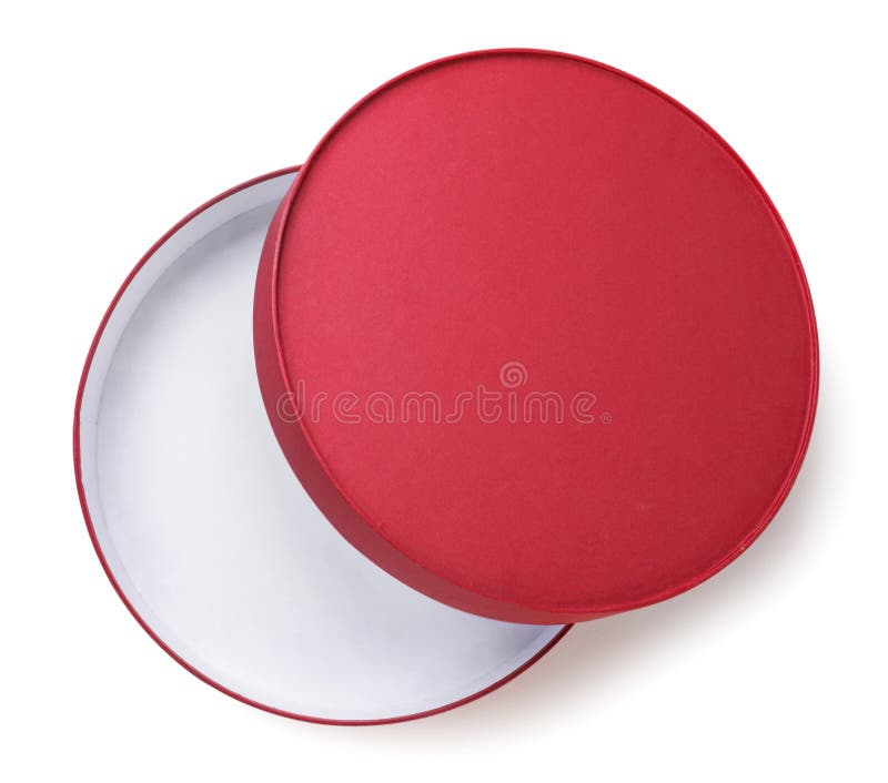 Open Round Box on a White. Top View Stock Photo - Image of object ...
