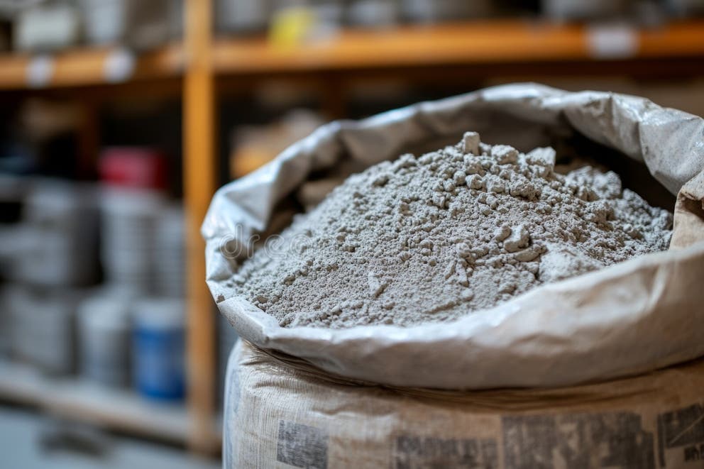 Open Sack Containing Drywall Compound, Also Known As Drywall Mud, Sits ...