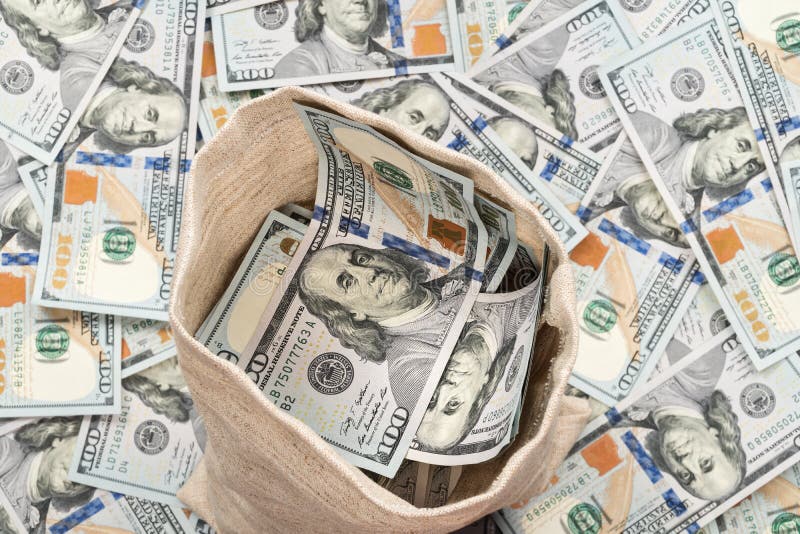 Open Sack Full of Money Dollars Stock Image - Image of finance, crowded ...