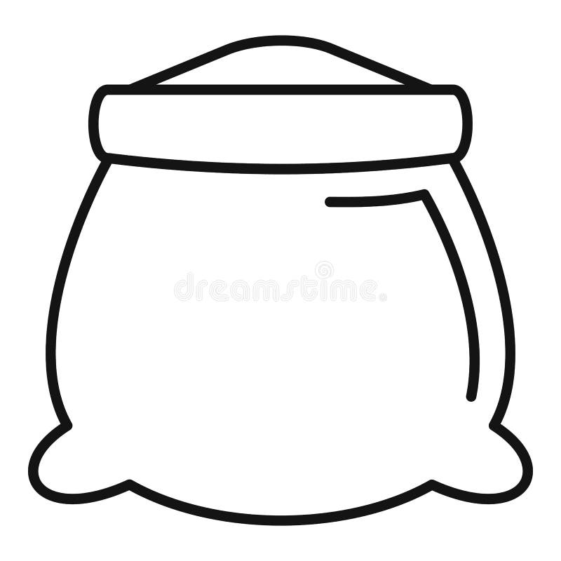 Open Rice Sack Icon, Flat Style Stock Vector - Illustration of ...