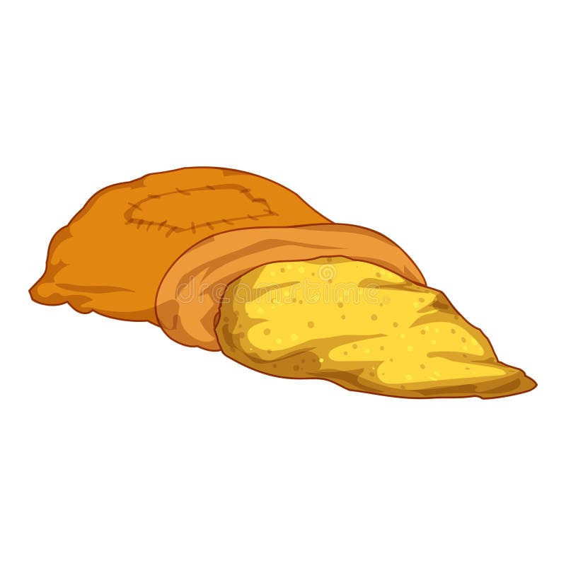 Open Sack Spilling Grain on the Ground Stock Illustration ...