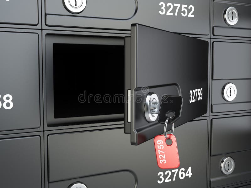 Open Safe Bank Cell and Key To the Safe Stock Illustration ...