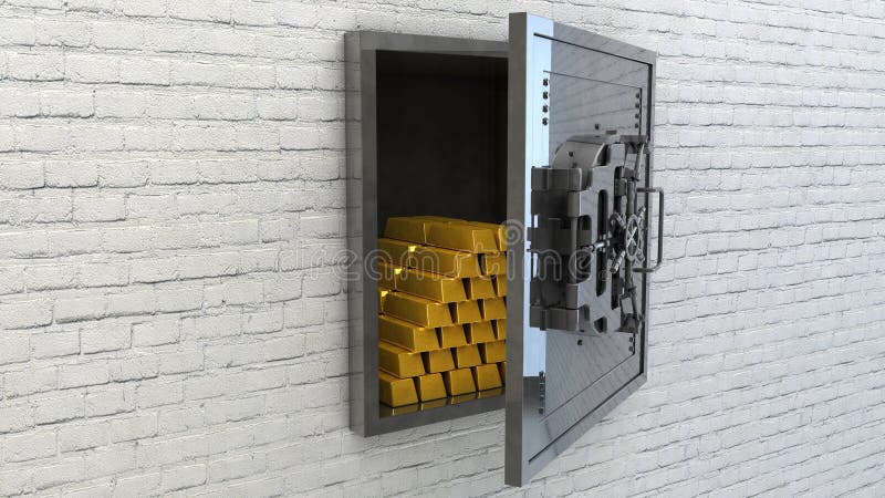Open Safe Box Gold Bars Inside Stock Illustrations – 42 Open Safe Box ...