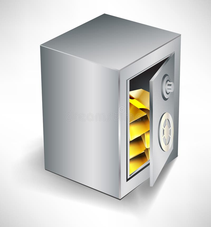 Open safe with gold inside stock vector. Illustration of banking - 22342196