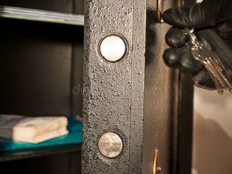 Open Safe with Hand of Thief Stock Photo - Image of cash, break: 111953872