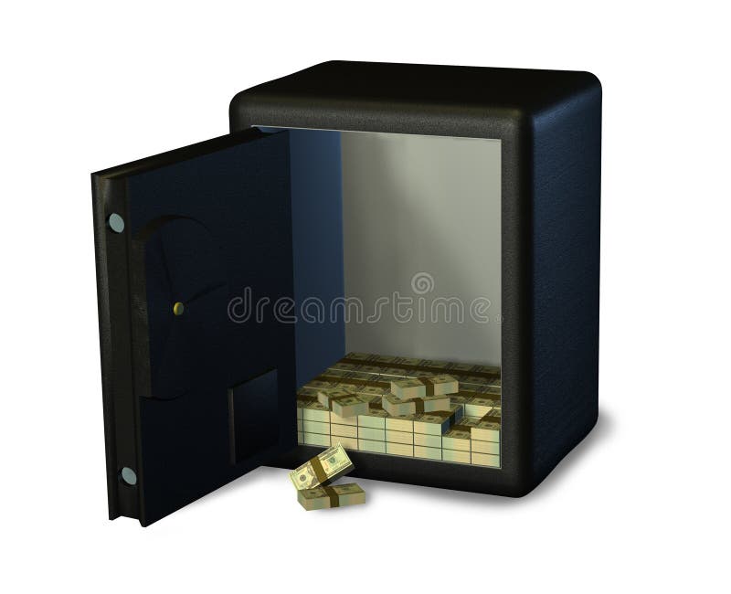 Open Safe with Money stock illustration. Illustration of theft - 1645794