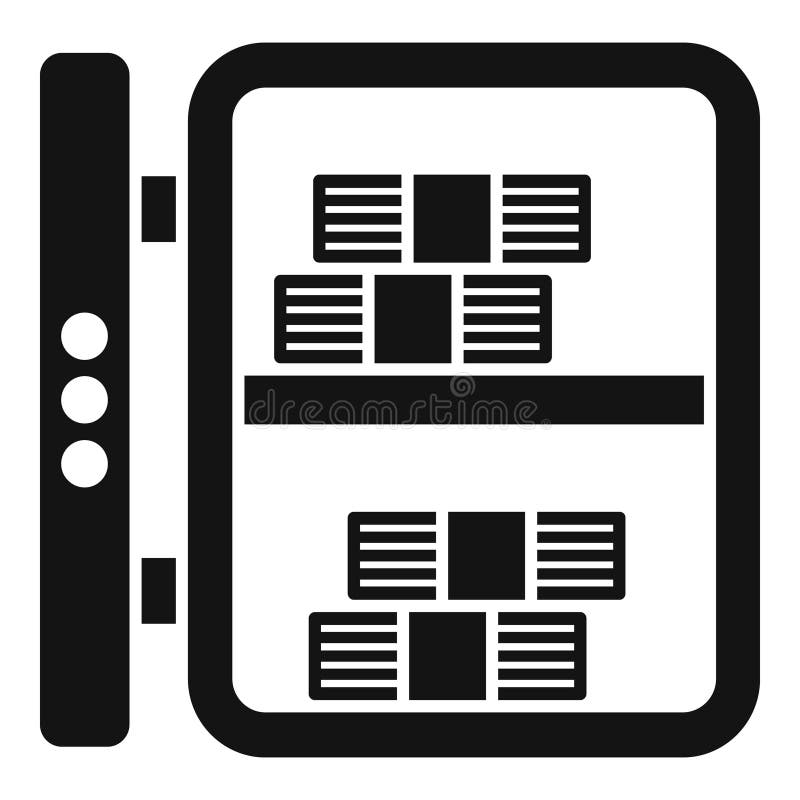 Open Safe with Money Stacks Icon, Simple Style Stock Vector ...
