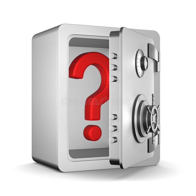 Safe with question mark stock illustration. Illustration of help ...