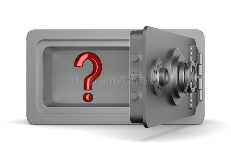 Safe with question mark stock illustration. Illustration of help ...
