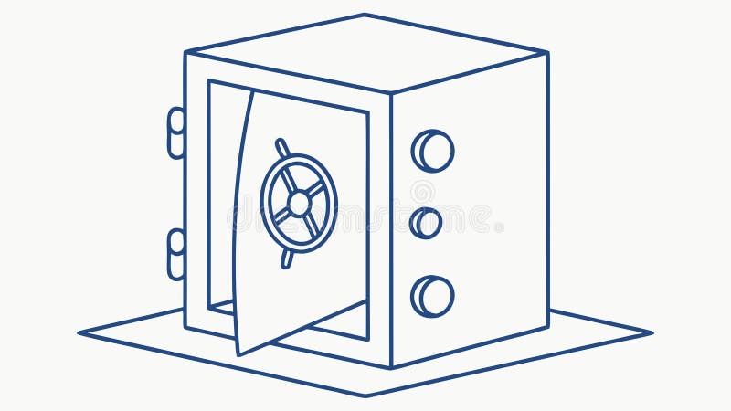 Open Safe, Secure Storage, Mechanical Design, Hidden Treasures, Vector ...