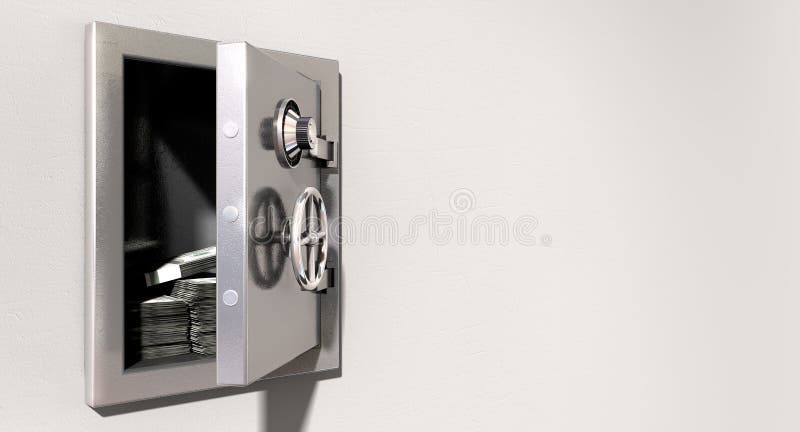 Open Safe on Wall with South African Rands Stock Photo - Image of care ...