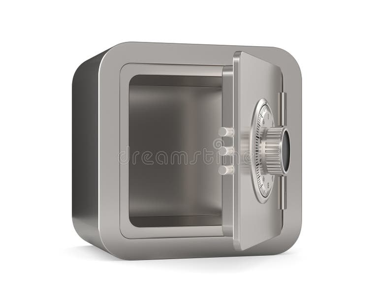 Open Safe on White Background. Isolated 3d Illustration Stock ...