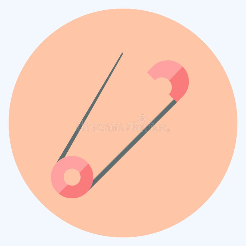 Open Safety Pin Icon in Trendy Flat Style Isolated on Soft Blue ...