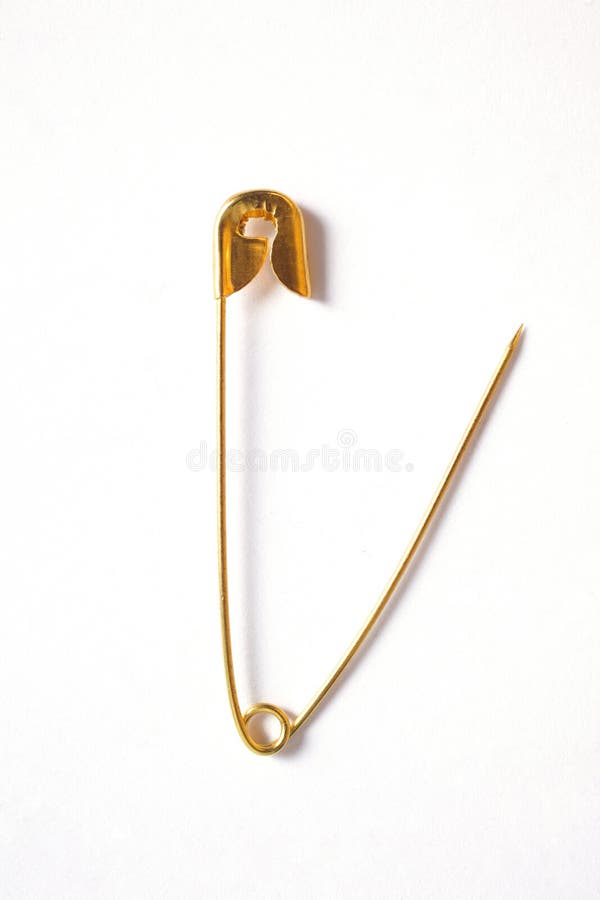 Open Safety Pin Isolated on White Background with Copy Space for Your ...