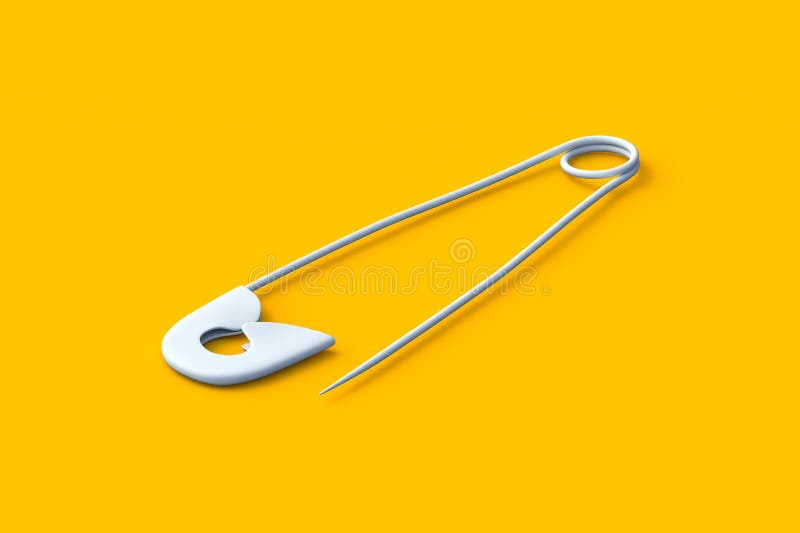 Open Safety Pin on Orange Background. Tool for Sewing Stock ...