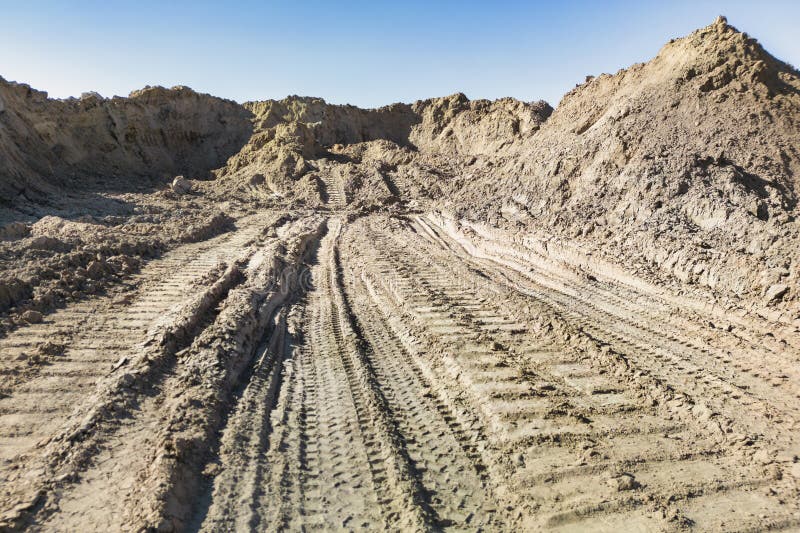Open Sand Pit, for Sand Extraction during Construction. the Texture of ...