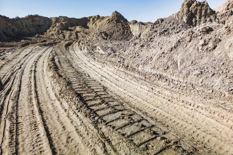 Open Sand Pit, for Sand Extraction during Construction. the Texture of ...