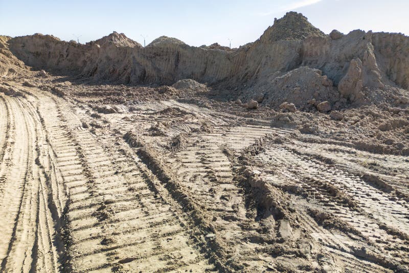 Open Sand Pit, for Sand Extraction during Construction. the Texture of ...