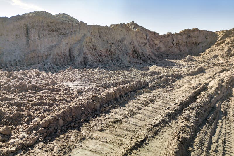 Open Sand Pit, for Sand Extraction during Construction. the Texture of ...