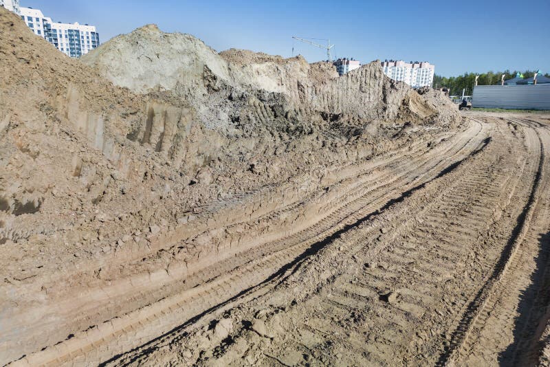 Open Sand Pit, for Sand Extraction during Construction. the Texture of ...