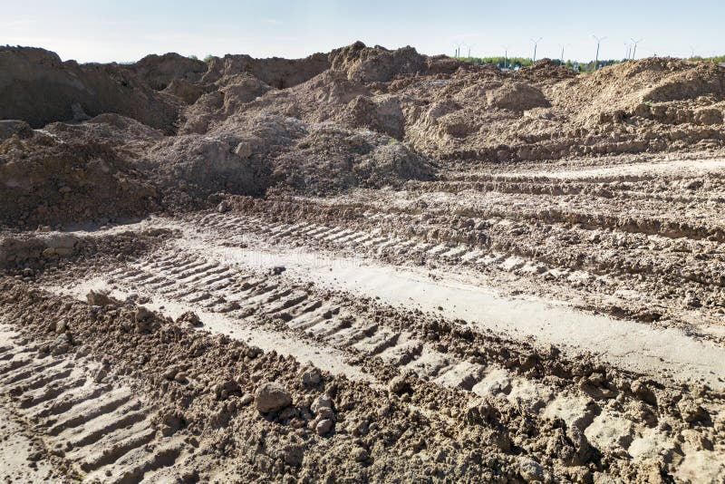 Open Sand Pit, for Sand Extraction during Construction. the Texture of ...