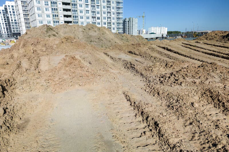 Open Sand Pit, for Sand Extraction during Construction. the Texture of ...